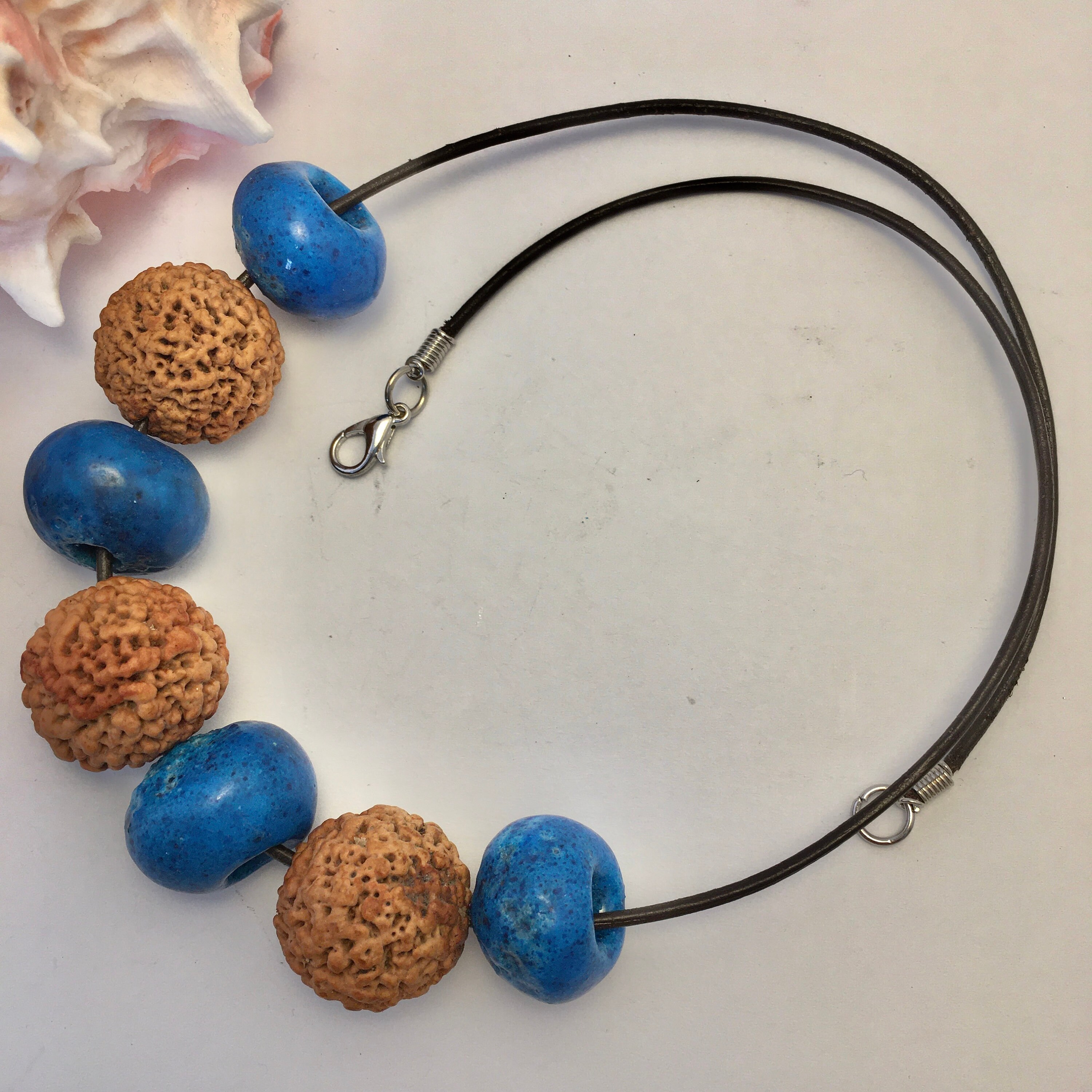 Vintage Donkey Bead and Quandong Seed Bead Necklace - Etsy