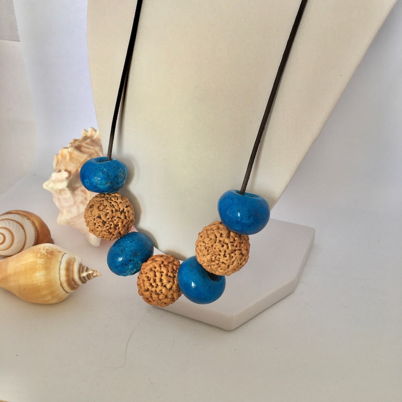 Vintage Donkey Bead and Quandong Seed Bead Necklace - Etsy