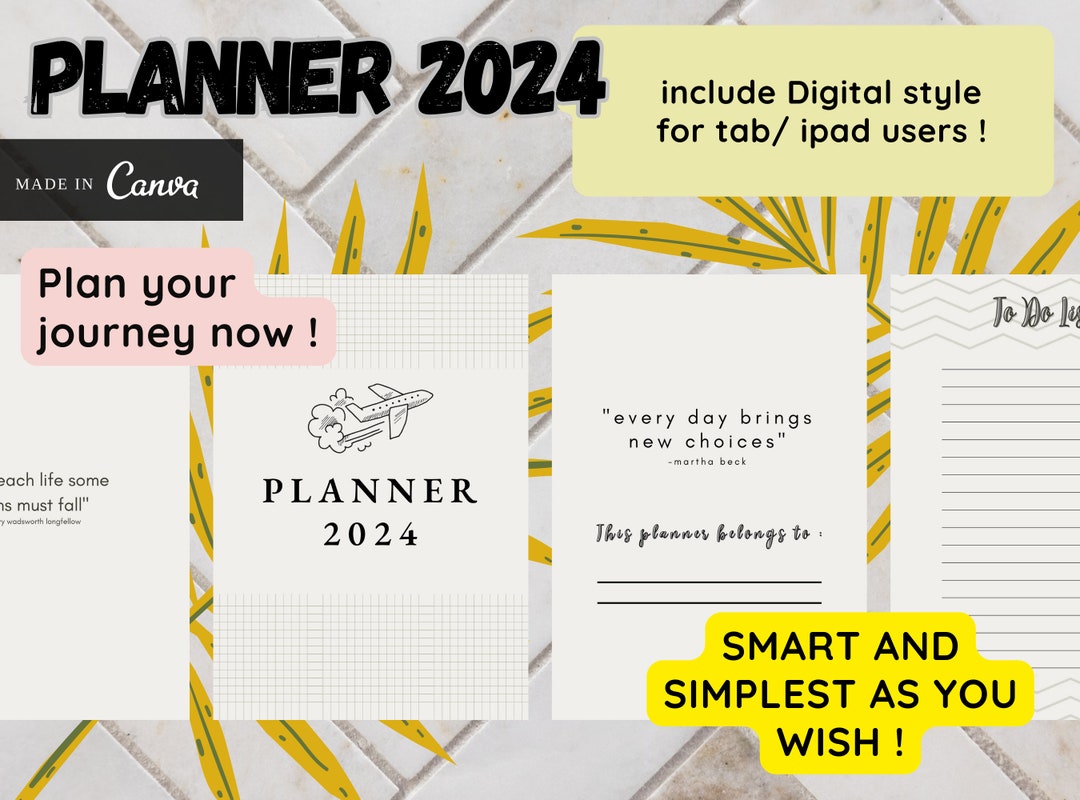 PLANNER 2024 Yearly Planner DIGITAL Planner 2024 - Etsy