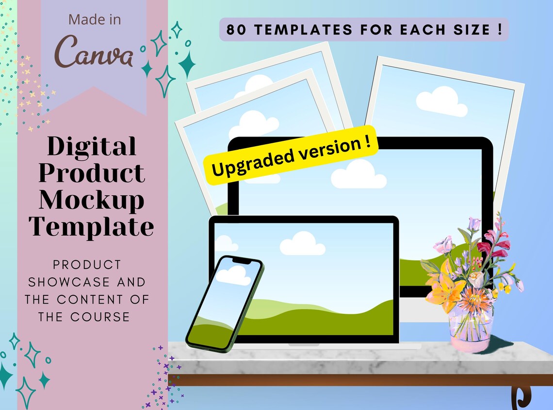 Digital Product Mockup Templates | Online Mockup Product | Canva ...