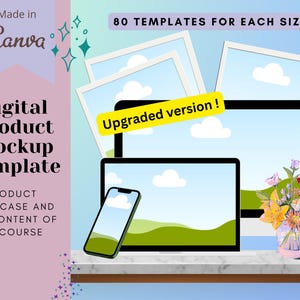 Digital Product Mockup Templates | Online Mockup Product | Canva ...