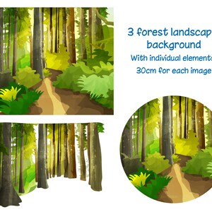 Watercolor Forest Clipart, Forest Landscape, Nature Scene, Instant ...