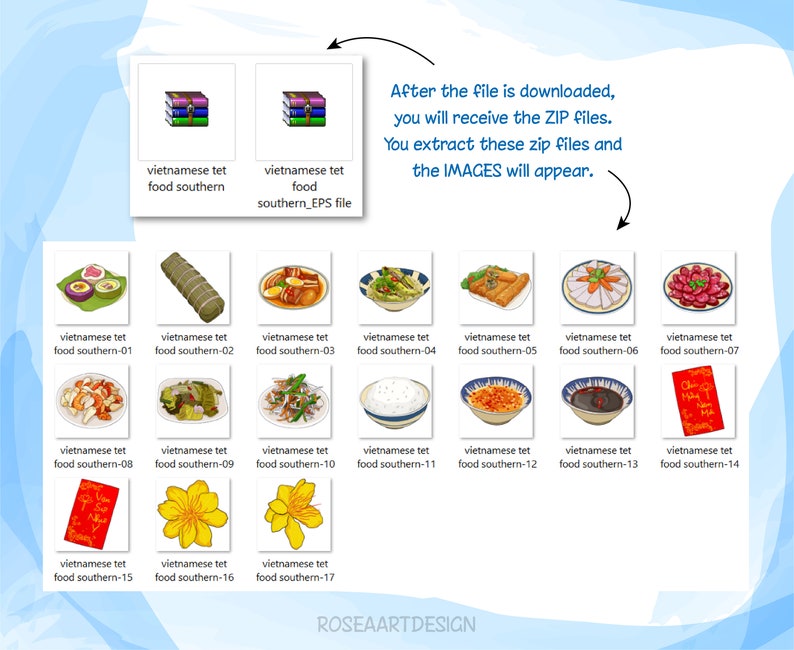 Vietnamese Tet Food Clipart: Southern Cuisine (PNG, EPS) - Etsy