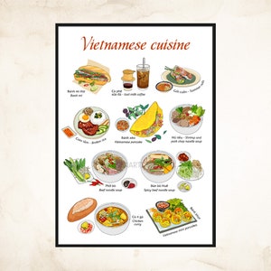 Vietnamese Cuisine Poster, Vietnam Food Poster, Southeast Asian Food ...