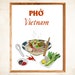 Pho Vietnam Poster, Vietnamese Beef Noodle Soup, Phở Bò, Vietnam ...