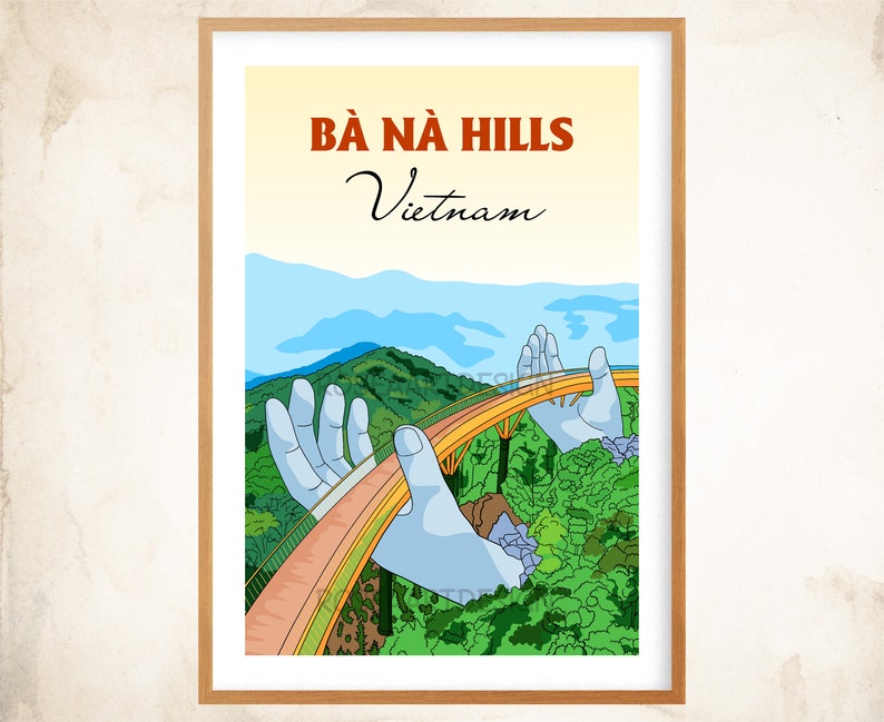 Ba Na Hills Poster, Stone Hands Golden Bridge in Da Nang Vietnam ...