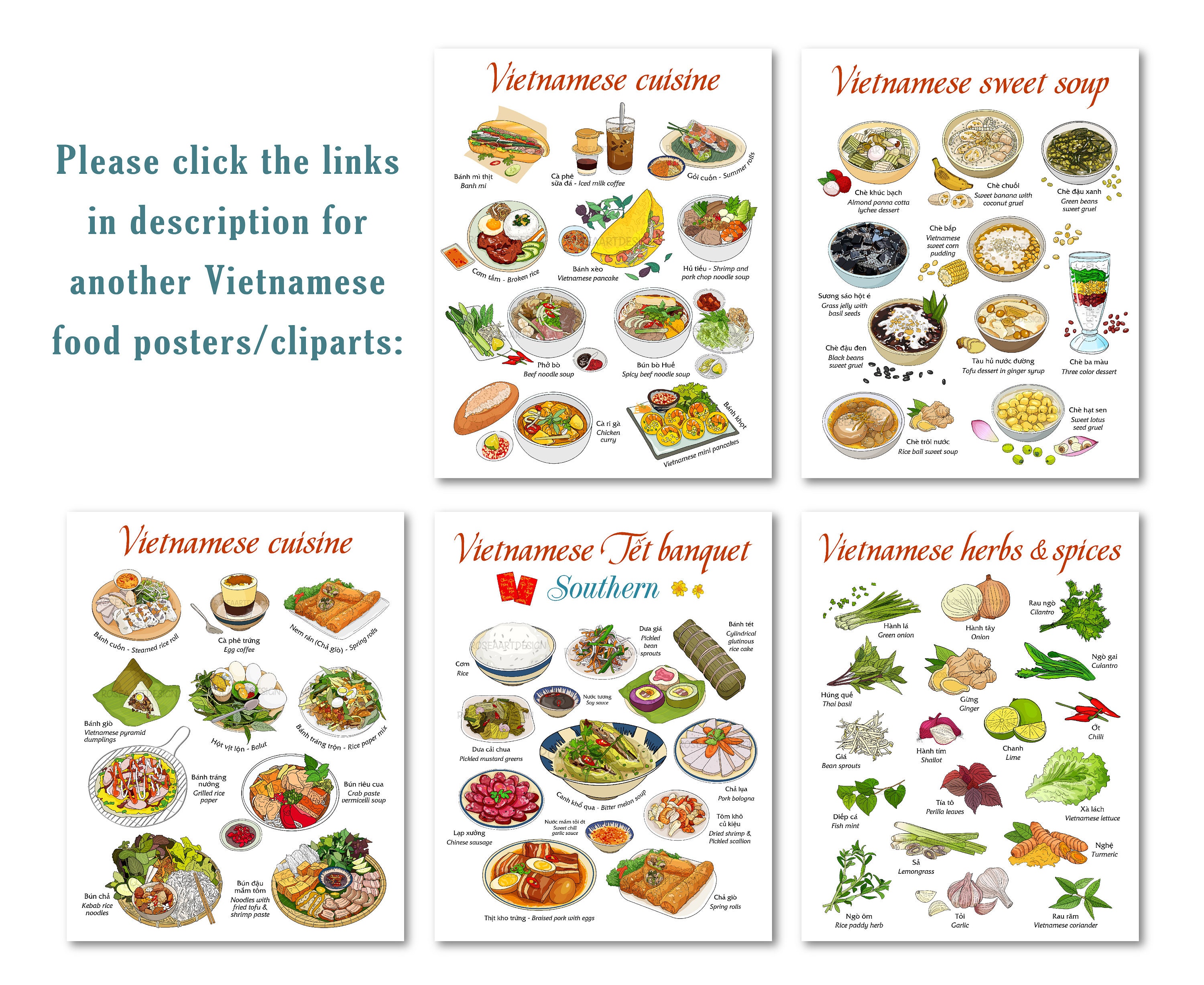 Vietnamese Cuisine Poster Vietnam Food Poster Southeast - Etsy