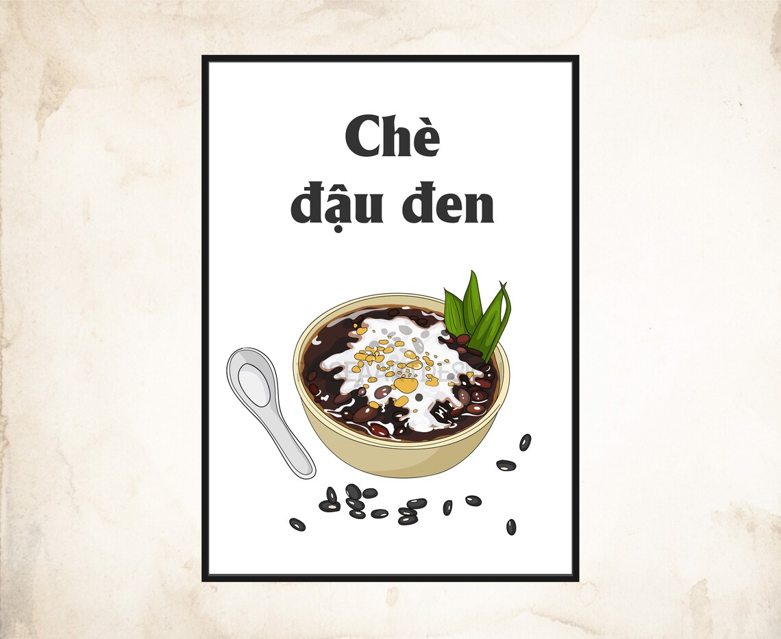 Che Dau Den Poster, Black Beans Sweet Gruel, Vietnam Vintage Food ...