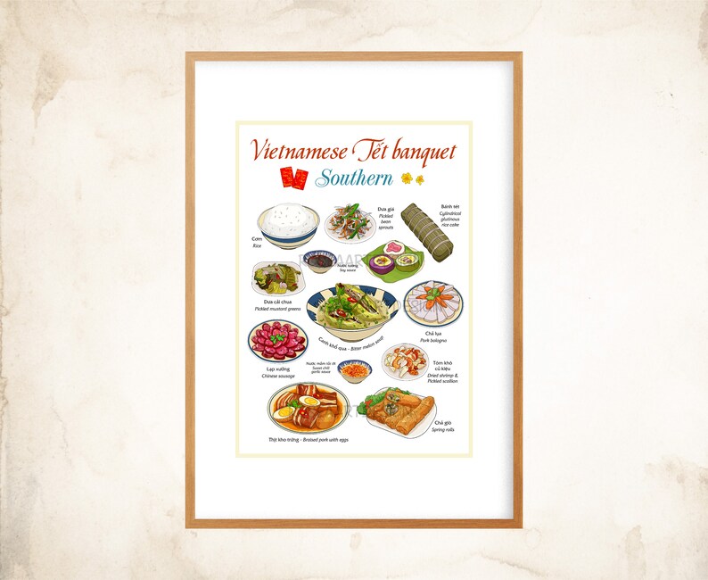Vietnamese Tet Food Poster: Southern Cuisine, Vintage Style (printable ...