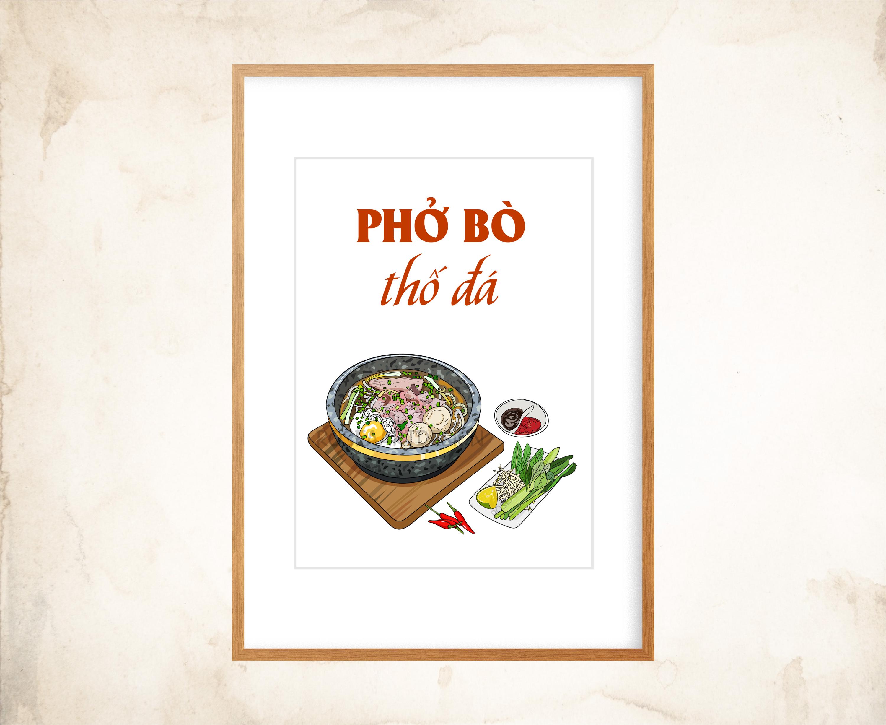 Pho Bo Tho Da Poster, Hot Stone Bowl Beef Noodles, Phở Bò Thố đá Việt ...