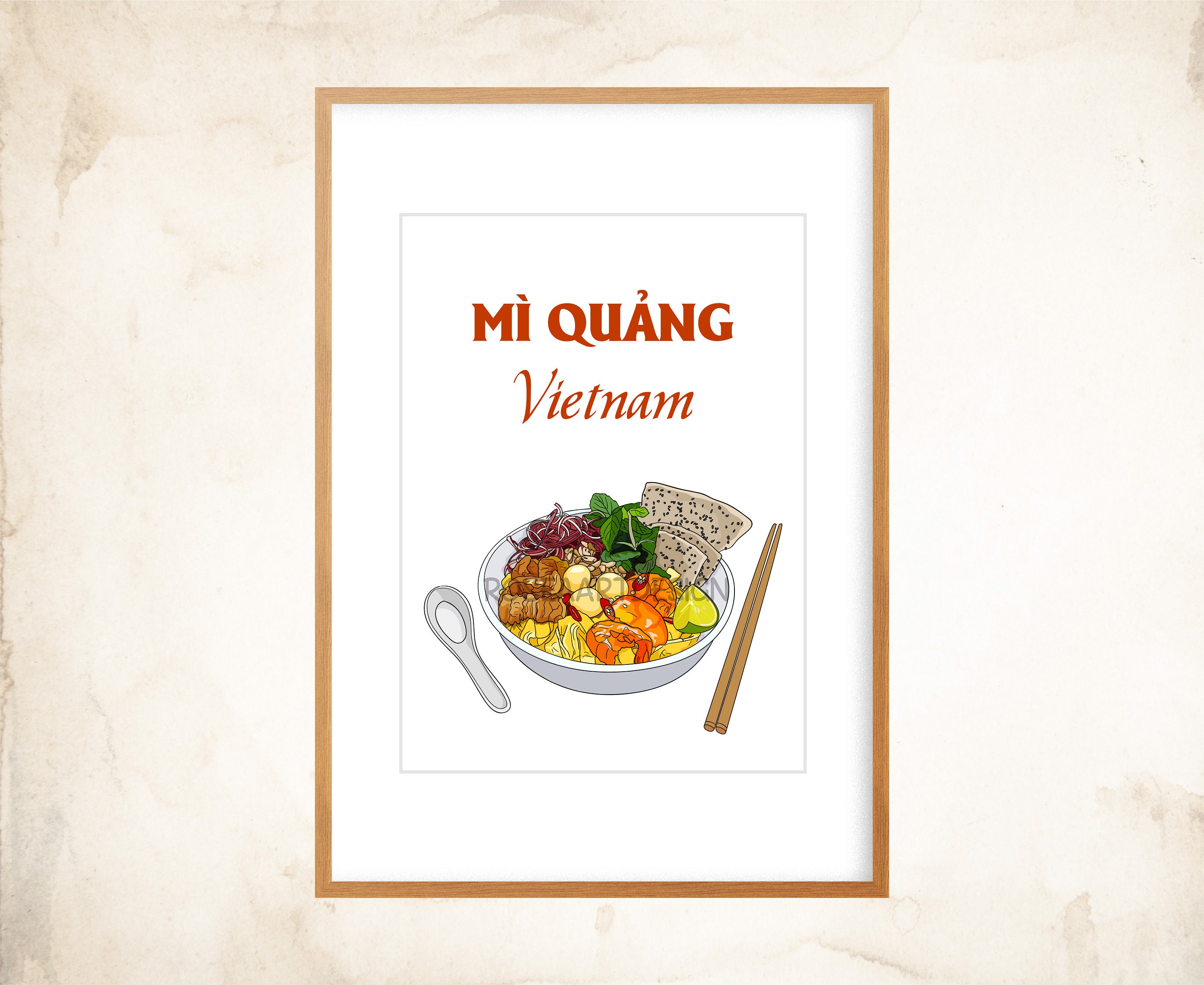 Mi Quang Vietnam Poster, Quang Style Noodle, Mì Quảng Việt Nam, Vietnam ...
