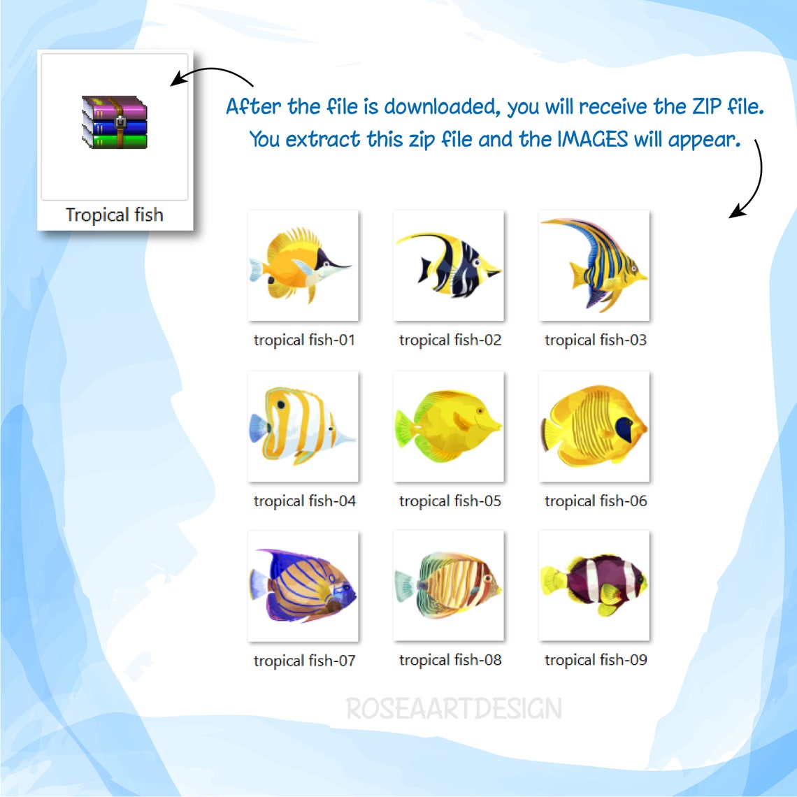 Watercolor Tropical Fish Clipart, Instant Download, Colorful Fish ...