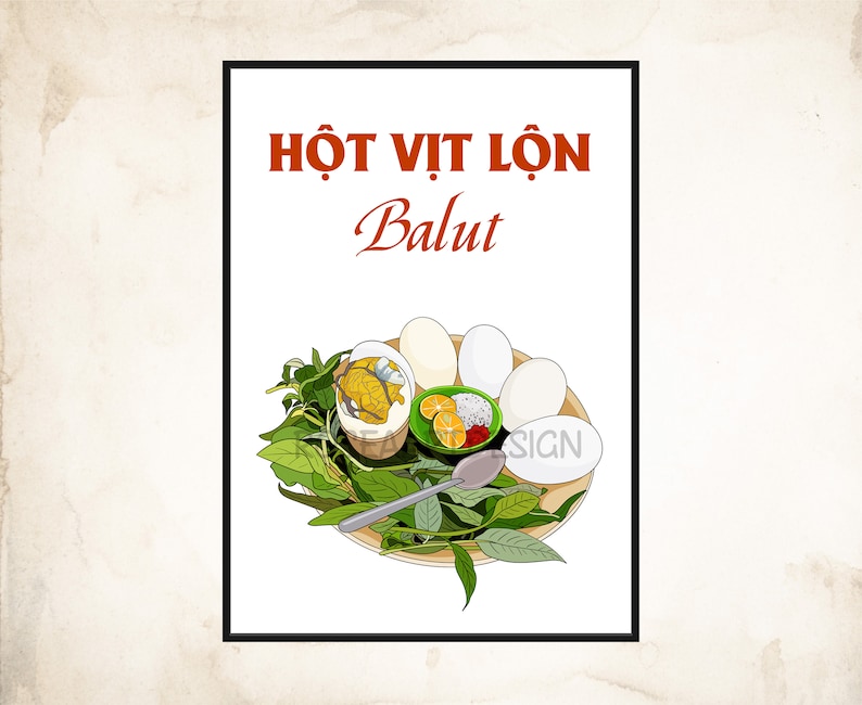 Hot Vit Lon Poster, Balut Poster, Vietnamese Cuisine, Vintage Food ...