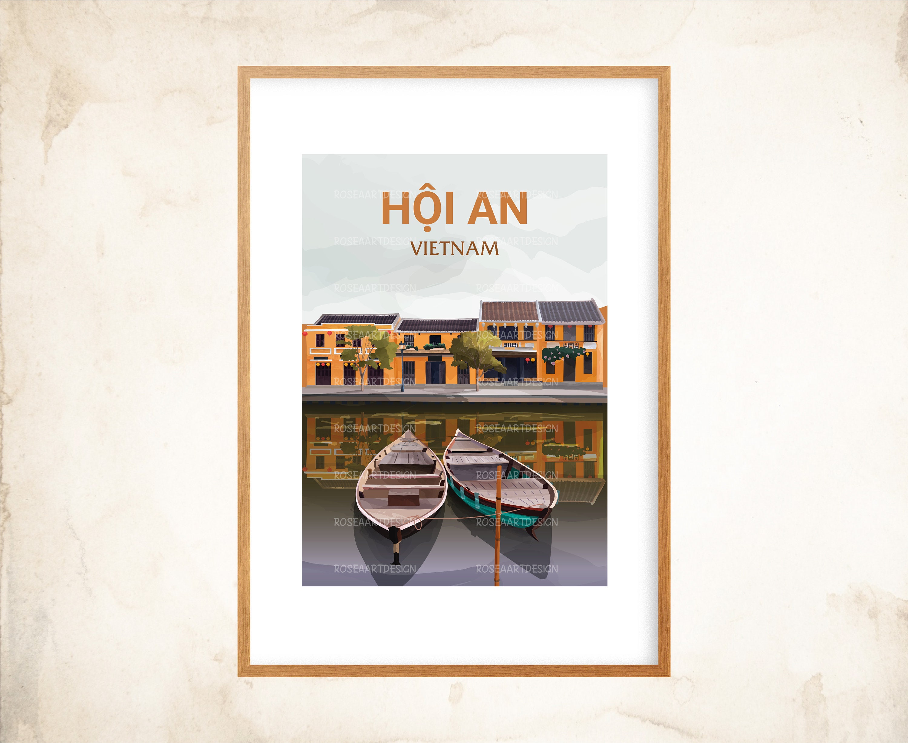 Hoi an Vietnam Travel Poster, Hoi an Ancient Town, Phố Cổ Hội An ...