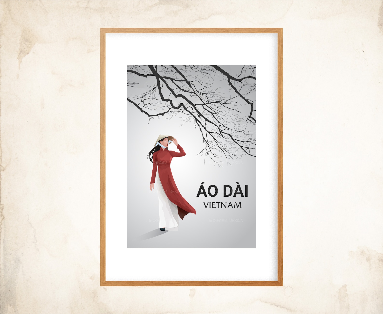 Ao Dai Vietnam Poster: Vintage Watercolor Art (printable) - Etsy