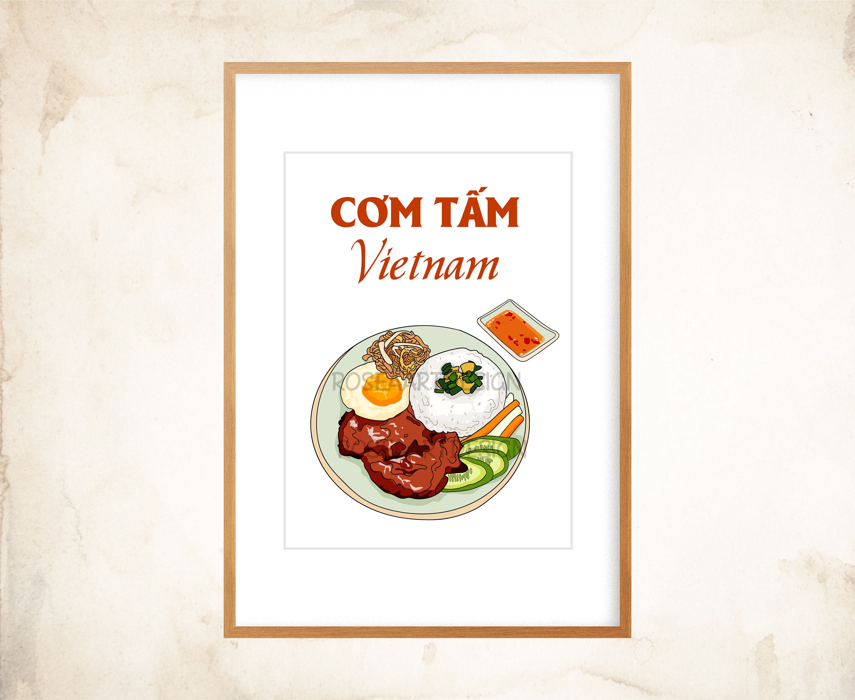 Com Tam Vietnam Poster, Vietnamese Broken Rice, Vietnamese Cuisine ...