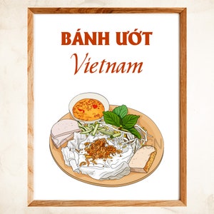 Banh Uot Vietnam Poster, Vietnamese Steamed Thin Rice Pancake ...