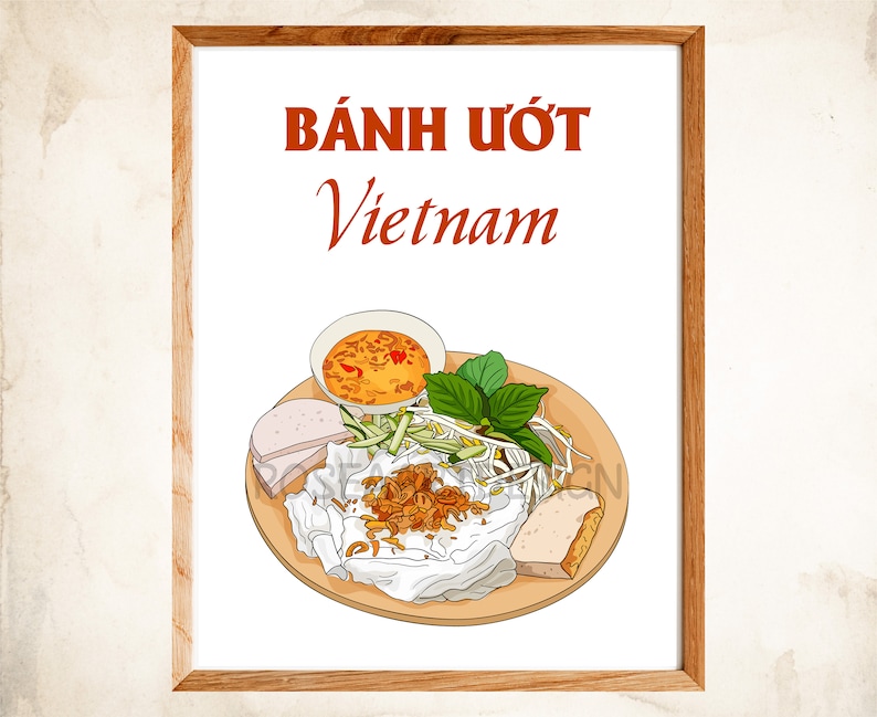 Banh Uot Vietnam Poster, Vietnamese Steamed Thin Rice Pancake ...