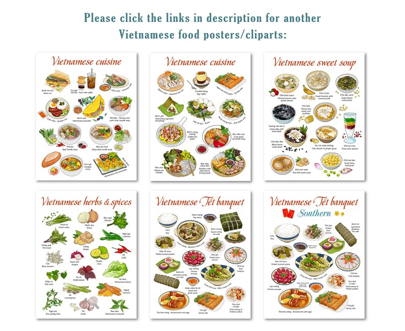 Vietnamese Tet Food Poster: Southern Cuisine, Vintage Style (printable ...