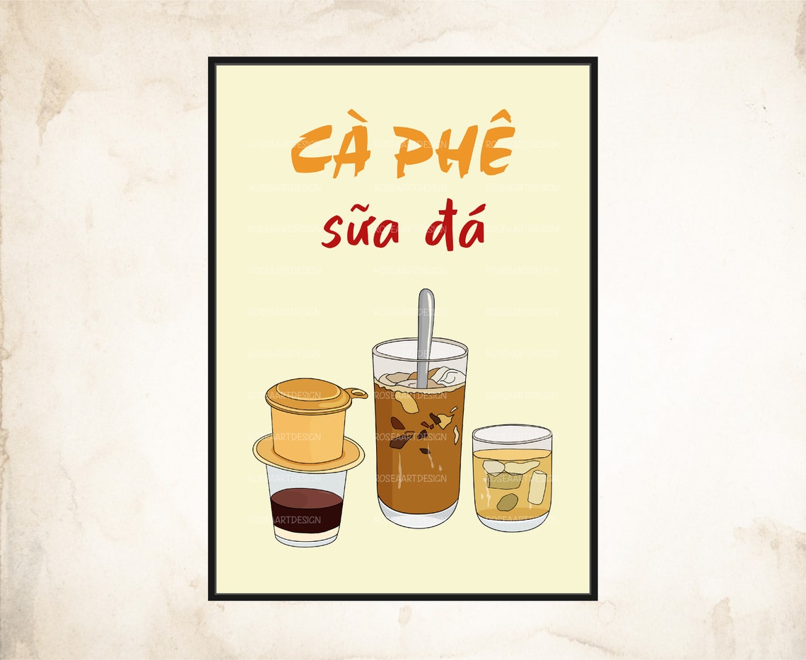 Ca Phe Sua Da Café Vietnam Vintage Food Poster Wall Art - Etsy
