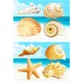 Watercolor Seashells Clipart, Starfish Clipart, Seascape Background ...