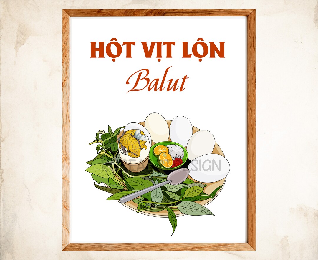 Hot Vit Lon Poster, Balut Poster, Vietnamese Cuisine, Vintage Food ...