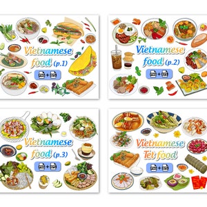 Vietnamese Cuisine Poster Part 2, Vietnam Food Poster, Southeast Asian ...