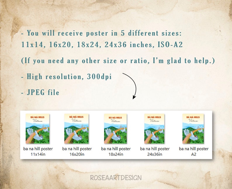 Ba Na Hills Poster, Stone Hands Golden Bridge in Da Nang Vietnam ...