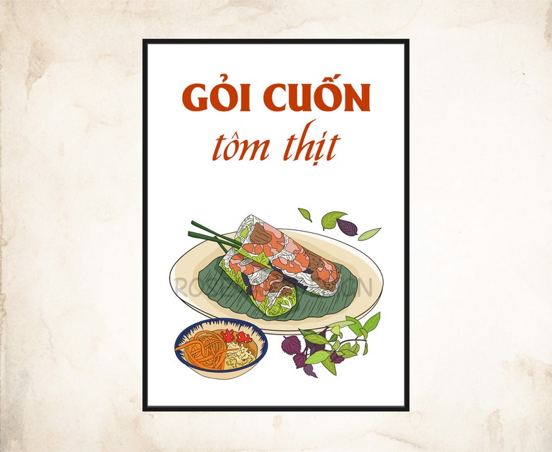 Summer Rolls Poster: Vietnamese Food Wall Art (printable) - Etsy
