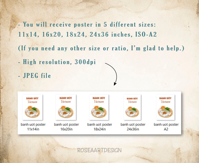 Banh Uot Vietnam Poster, Vietnamese Steamed Thin Rice Pancake ...