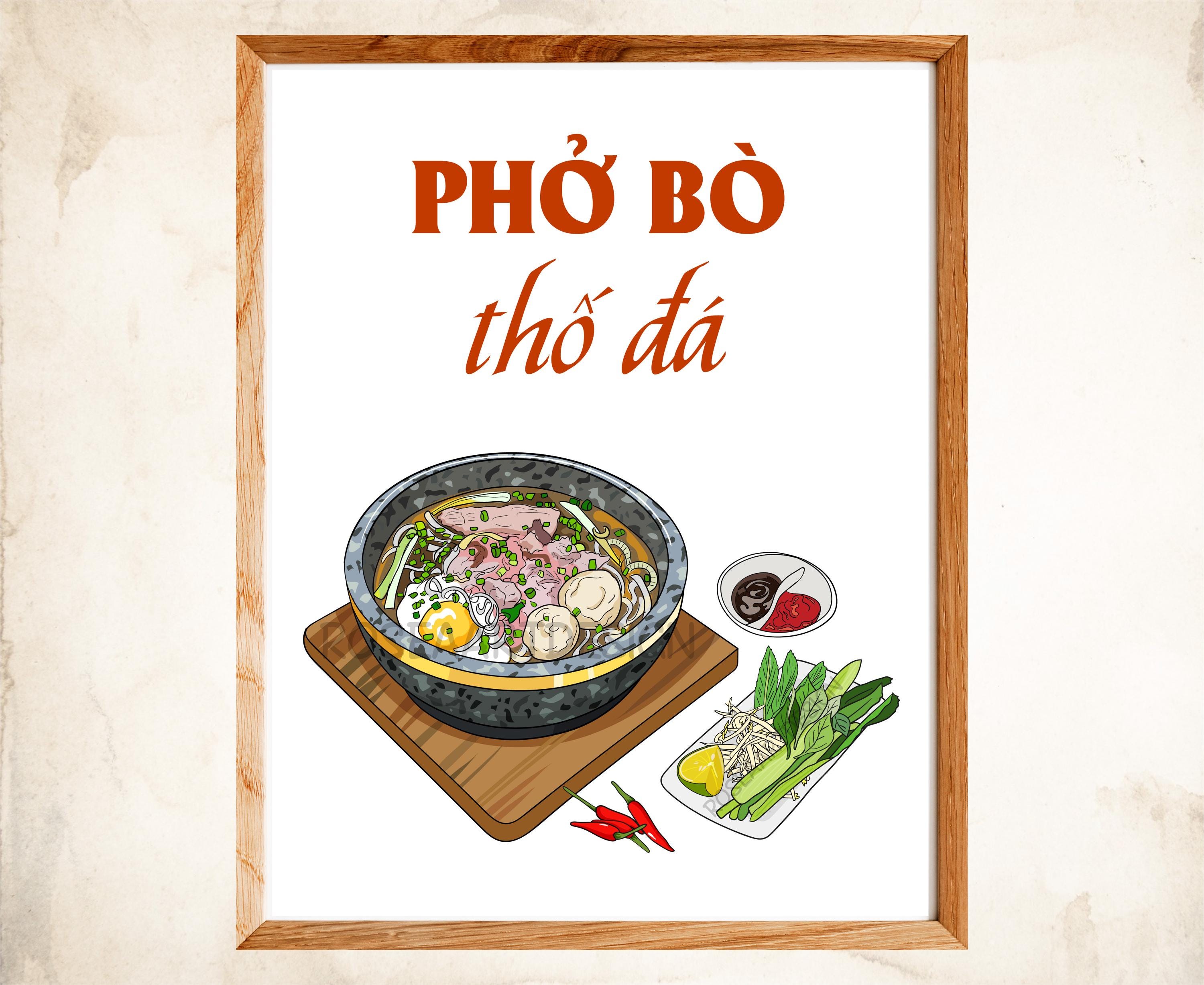 Pho Bo Tho Da Poster, Hot Stone Bowl Beef Noodles, Phở Bò Thố đá Việt ...