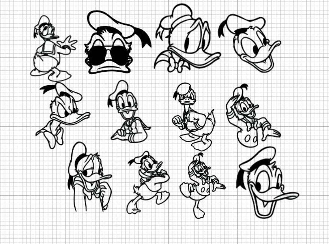 Donald Duck Svg, Donald Duck Svg Bundle, Sassy Donald Svg, Cricut Files ...
