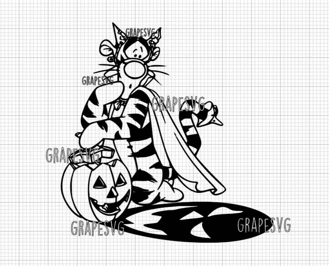 Tigger Svg Tigger Halloween Svg Tigger Outling Svg Halloween Svgs Cricut Files Instant