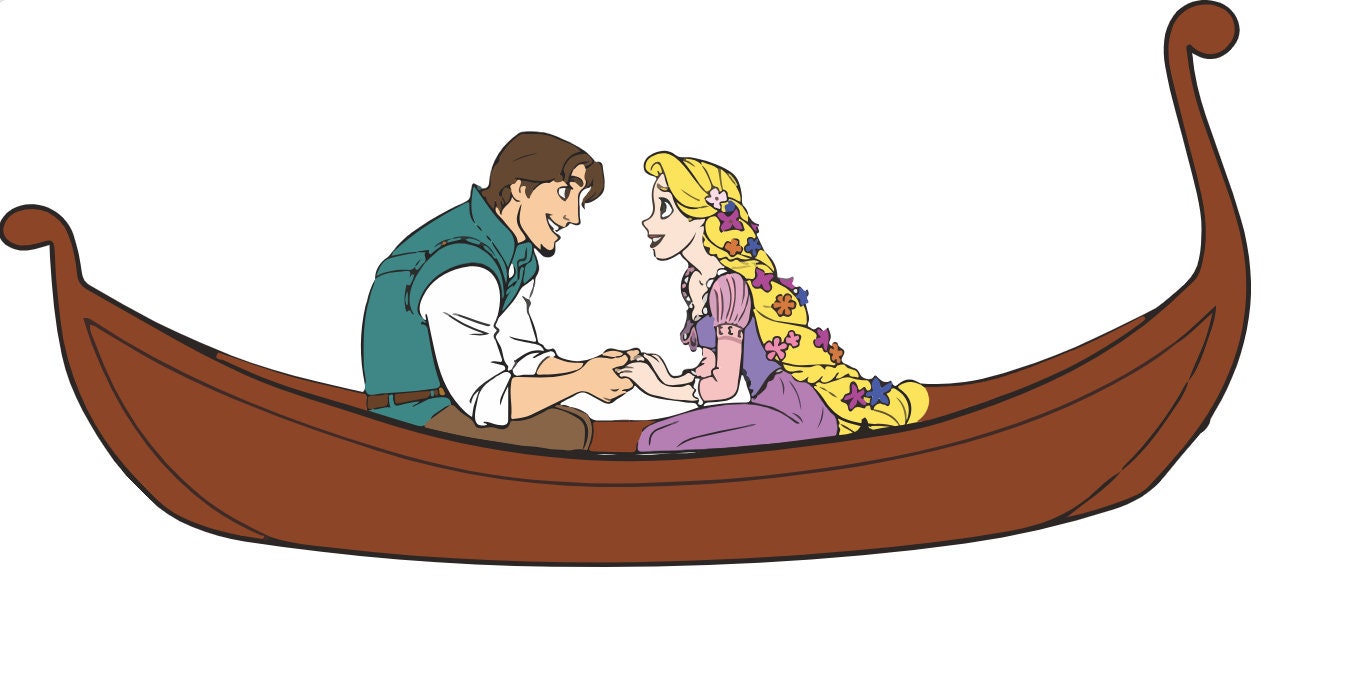 Tangled Rapunzel And Flynn In The Boat
