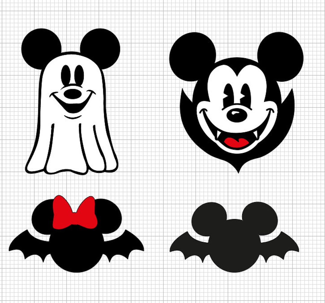 Mouse Inspired Halloween Svg Png Bundle, Mickey Bat Svg, Mickey Svg ...