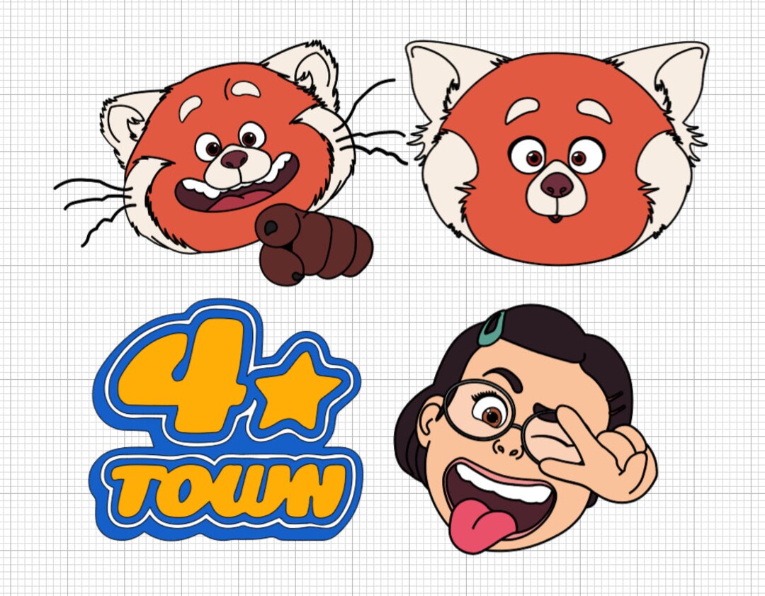 Turning Red Svg, 4 Town Svg, Cricut Files, Cute Svg, Trendy, Red Panda ...