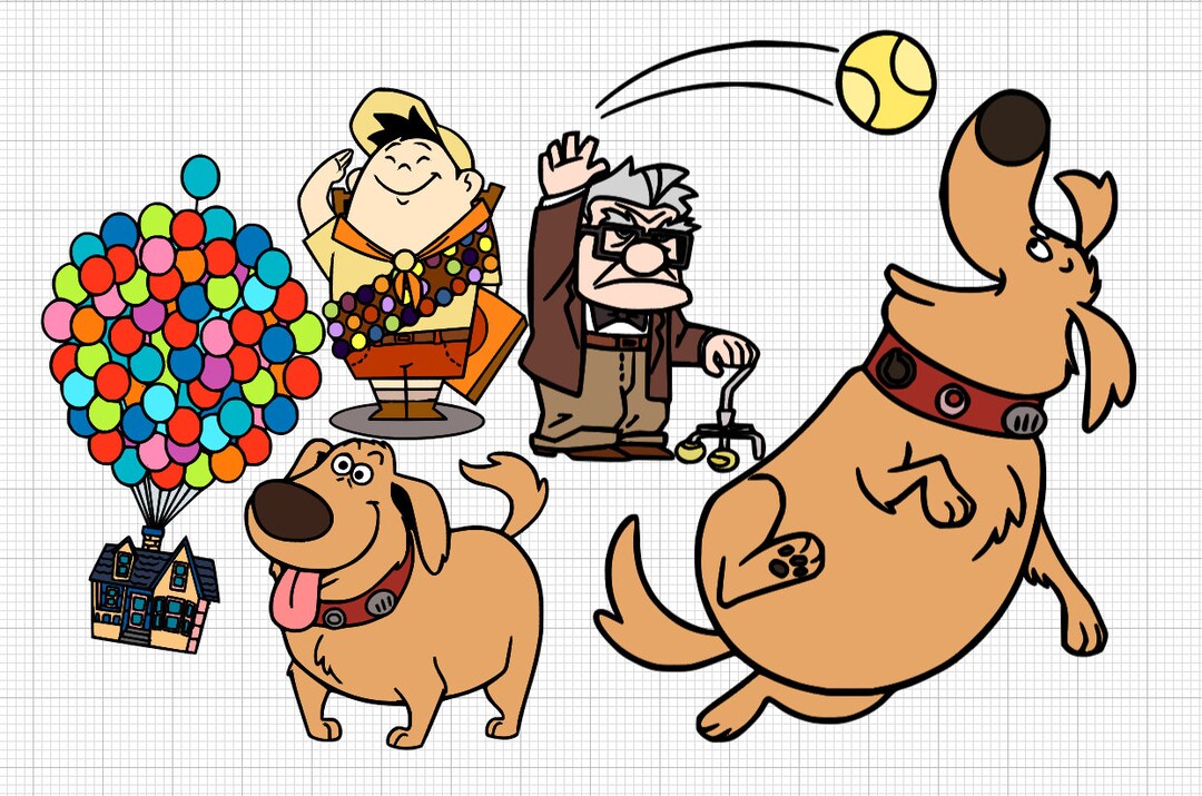 UP Svg, UP Movie Svg, Carl Fredricksen Svg, Russel Svg, Dug Svg, Golden ...