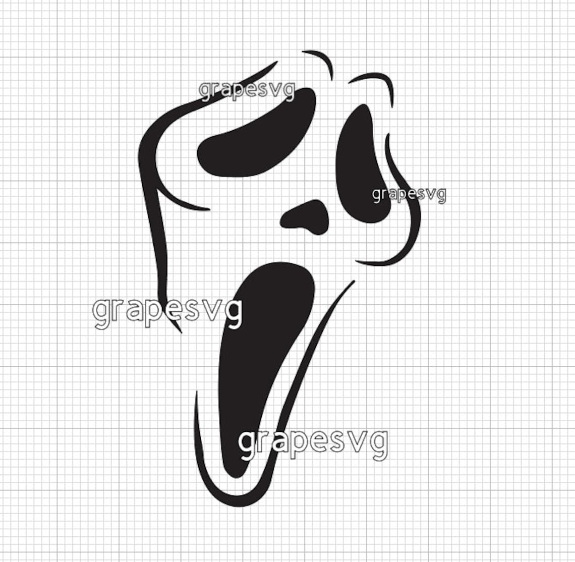 Scream Svg Halloween Svg Ghost Face Svg Outline Only Svg - Etsy