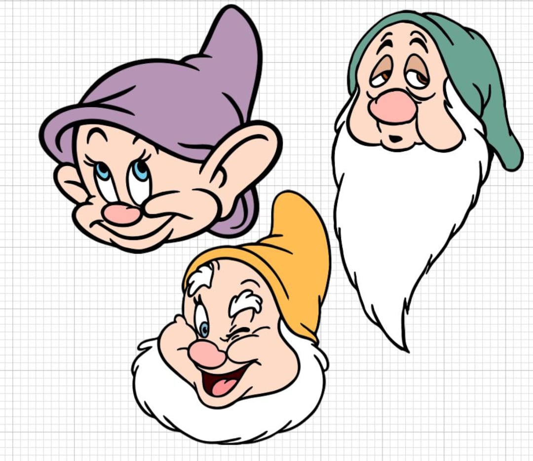 Dopey Svg, Happy Svg, Sneezy Svg, 7 Dwarfs Svg, Snow White Svg, Png, 7 ...