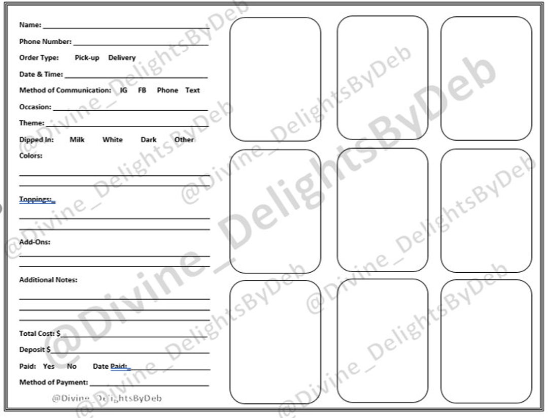 Rice Krispy Treat Order Template - Etsy