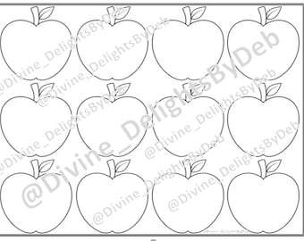 Apple Royal Icing Transfer Sheets Royal Icing Template - Etsy
