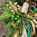 Emerald Green and Gold Christmas Wreath, Holiday Front Door Wreath ...