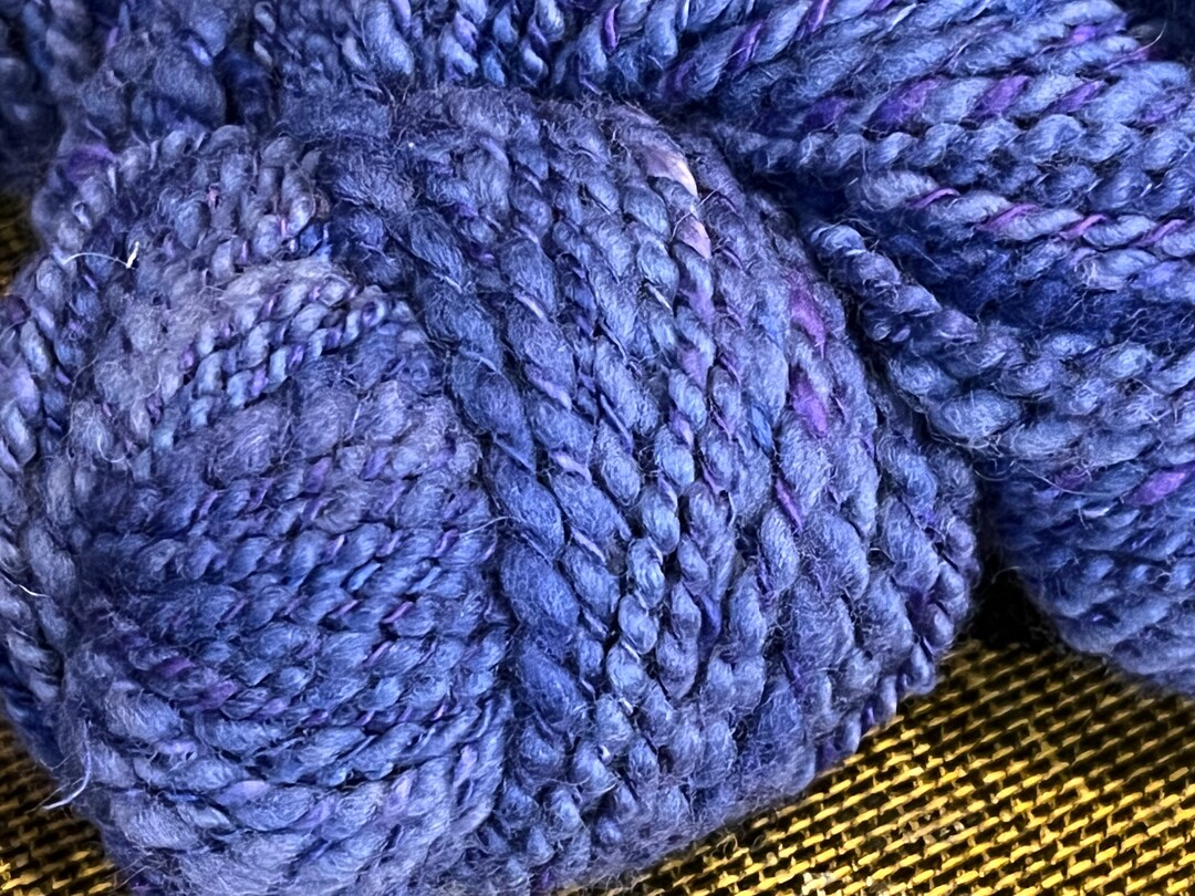 Handspun Purple Periwinkle Wool and Silk Yarn - Etsy
