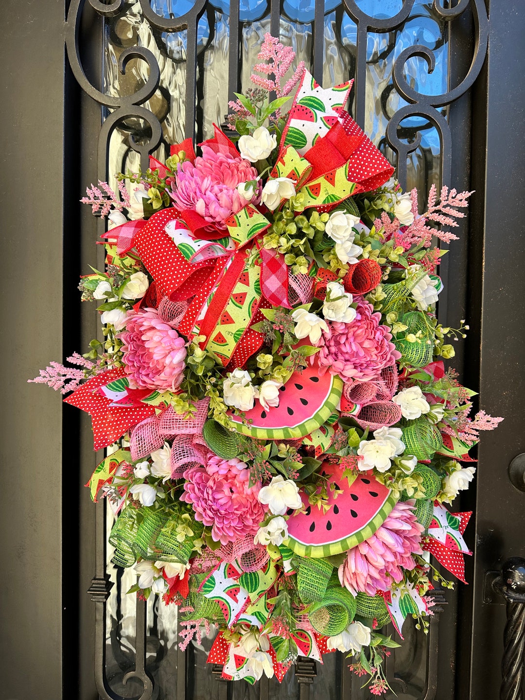 Spring And Summer Watermelon Wreath Pink And Red Watermelon Decor