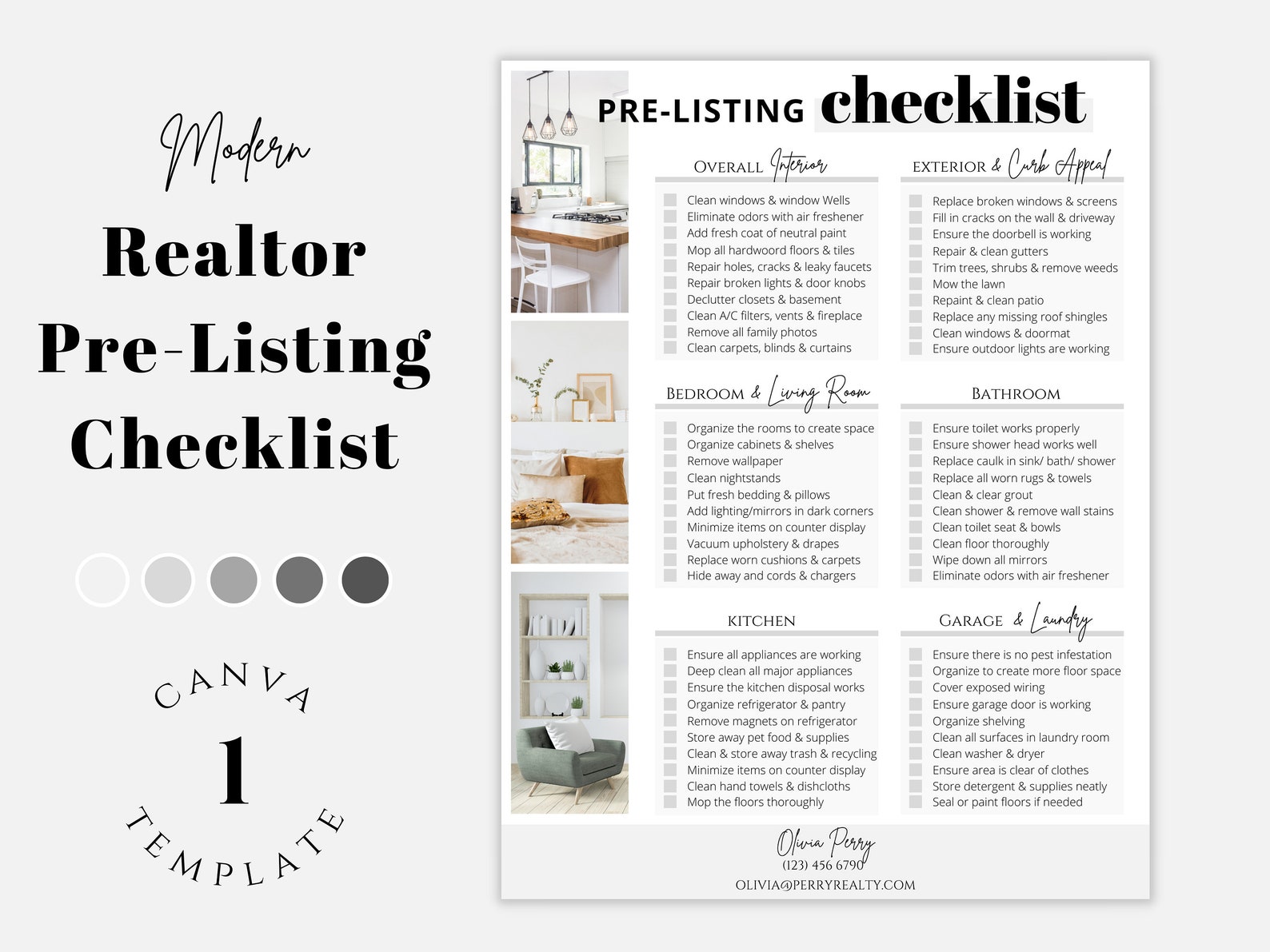 Real Estate Pre-listing Checklist Template, Real Estate Marketing ...