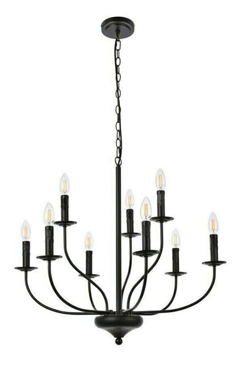 Black Art Nouveau Farmhouse Kitchen Lighting Dining Room Chandelier ...