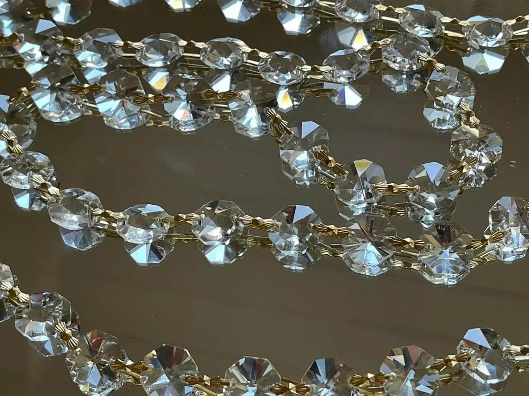 6.6 Feet Chandelier CRYSTAL BEAD Chain Prism Parts AAA 30% Lead K9 14mm ...