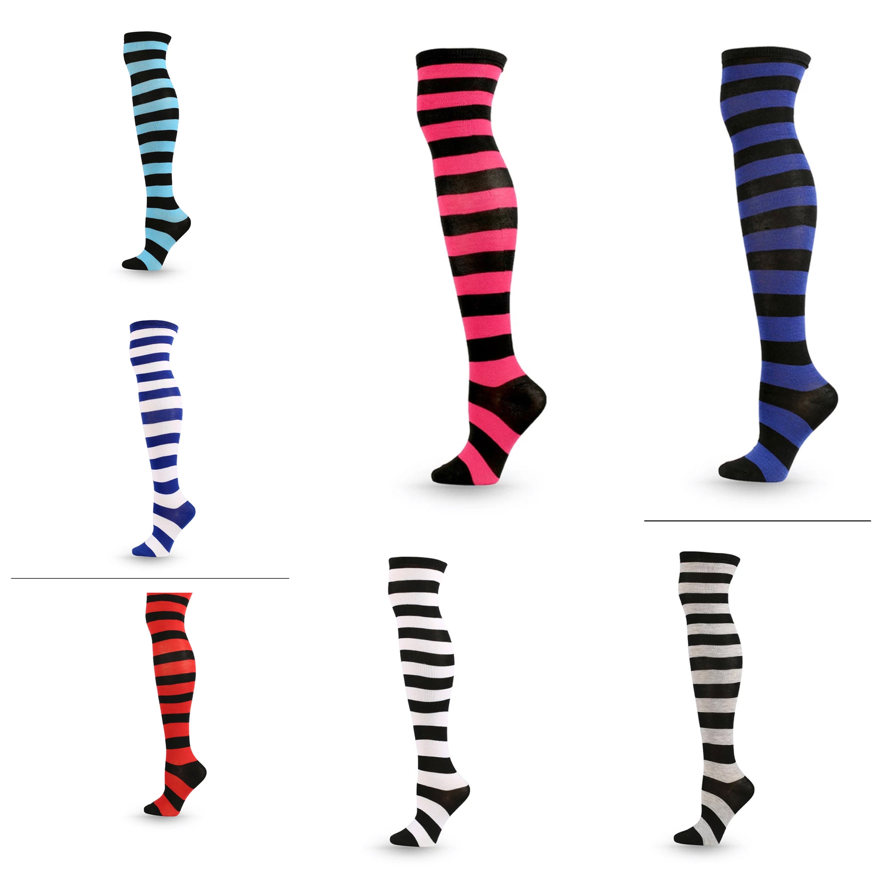 Candy Stripe Thigh High Socks - Etsy