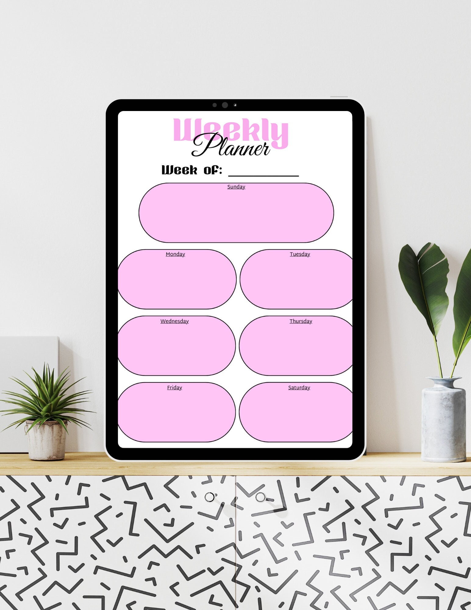 Pink Printable Weekly Planner, Digital Download, PDF - Etsy
