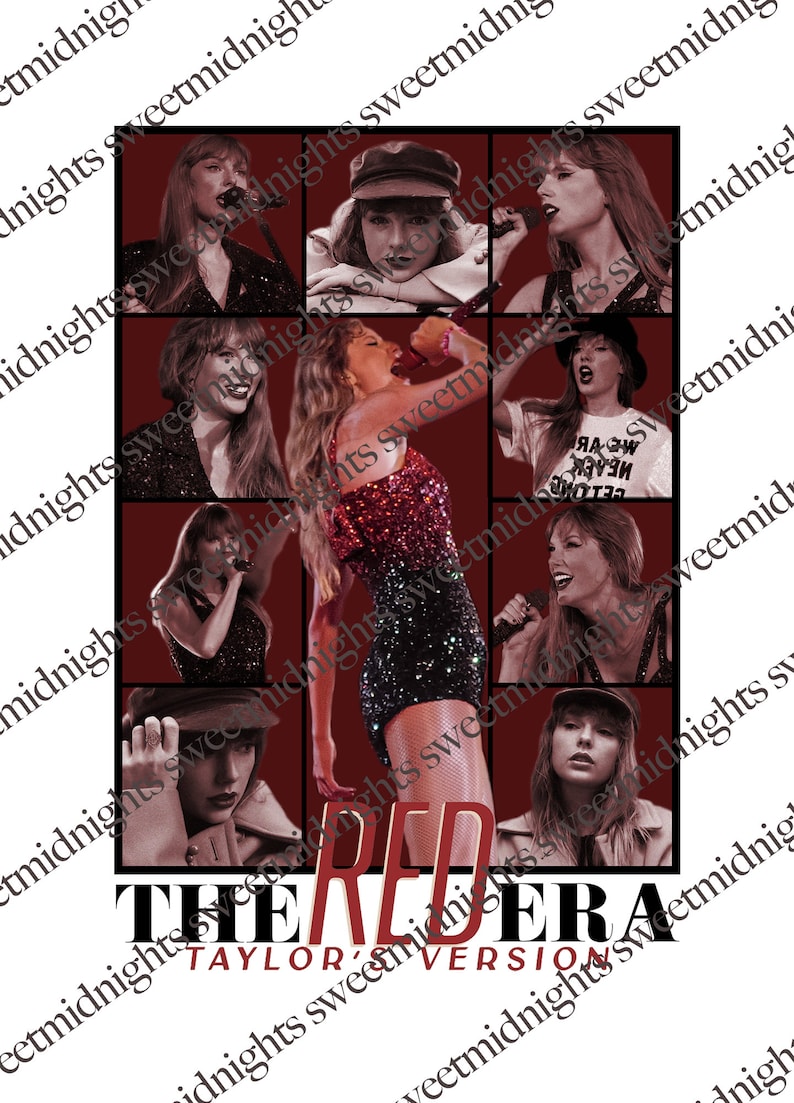 Taylor Swift Red Eras Tour Design PNG Digital File - Etsy
